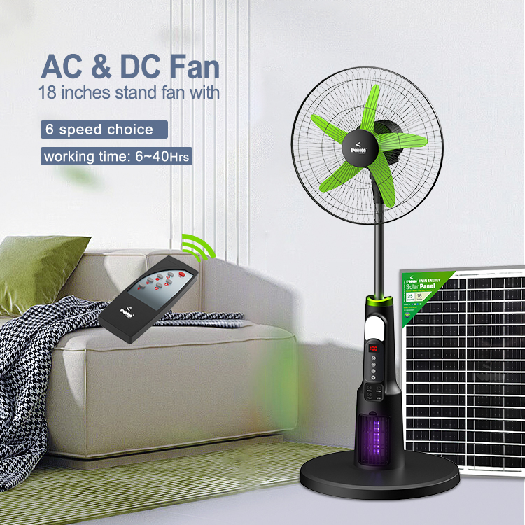 IW-8918 Rechargeable Stand Fan With Mosquito Killer And Solar Panel