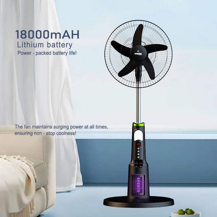 IW-8918 Rechargeable Stand Fan With Mosquito Killer And Solar Panel