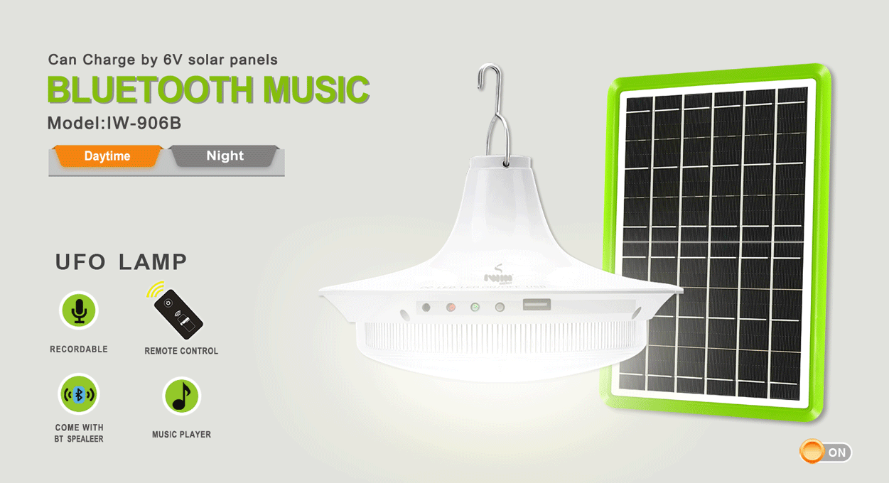 IWIN ENERGY IW-906B （bluetooth）13W UFO adjustable brightness LED light ...