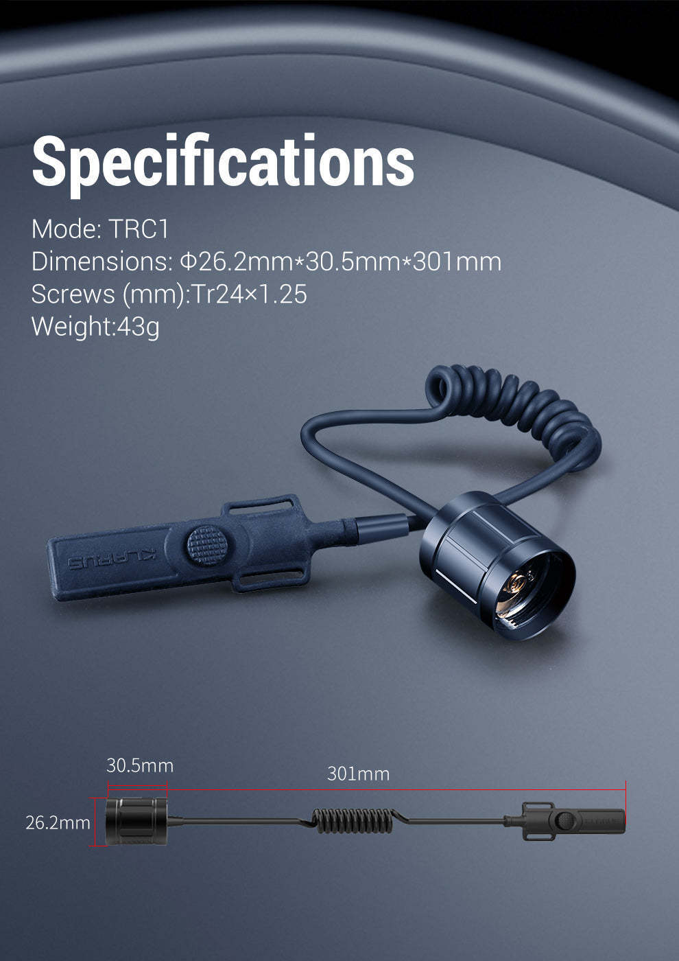 Best Klarus TRC1 Remote Cable Switch XT11GT PRO V2 and XT2CR Pro on sale - Flashlightbrand.com