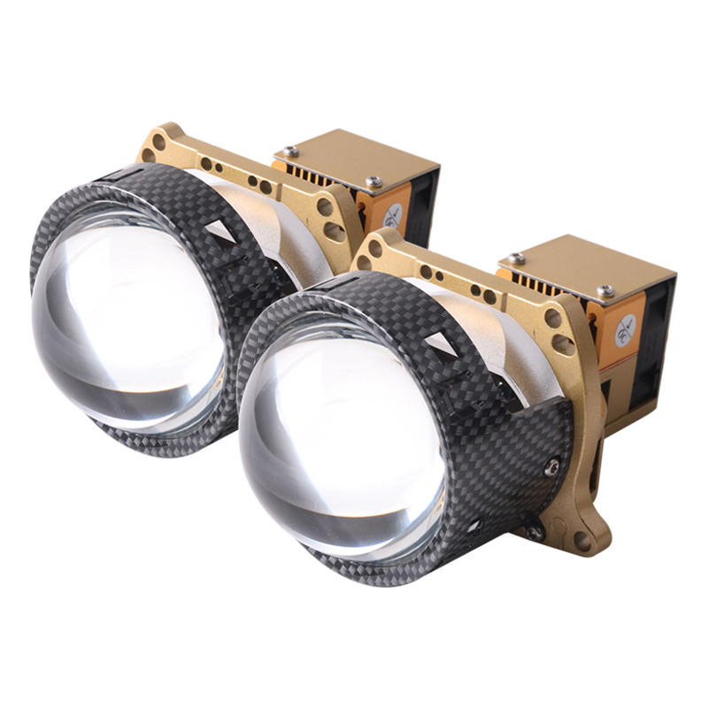 SANVI 2PCS H4 LED Bulb with Mini Projector Lens H4 LED Conversion Kit ...