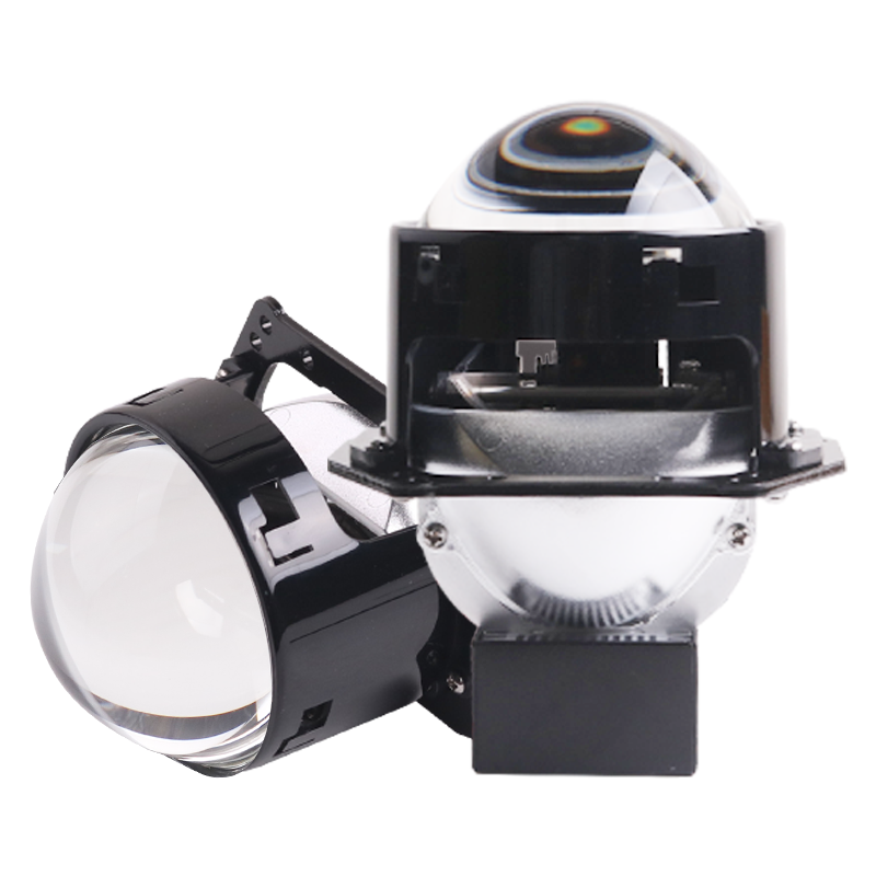 SANVI 2PCS H4 LED Bulb with Mini Projector Lens H4 LED Conversion Kit ...