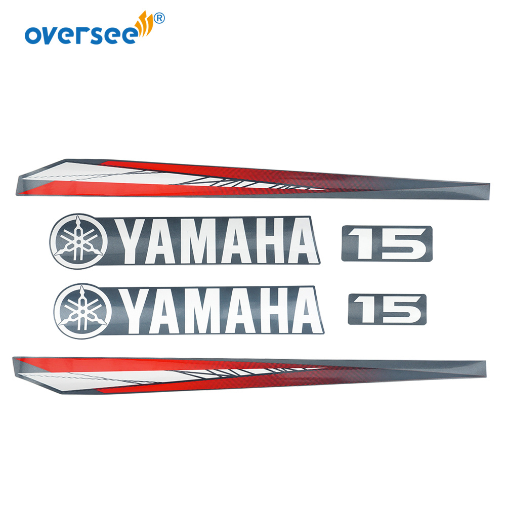 63W-42677 For Yamaha 15 hp Outboard Decals Sticker Kit Marine vinyl Top ...