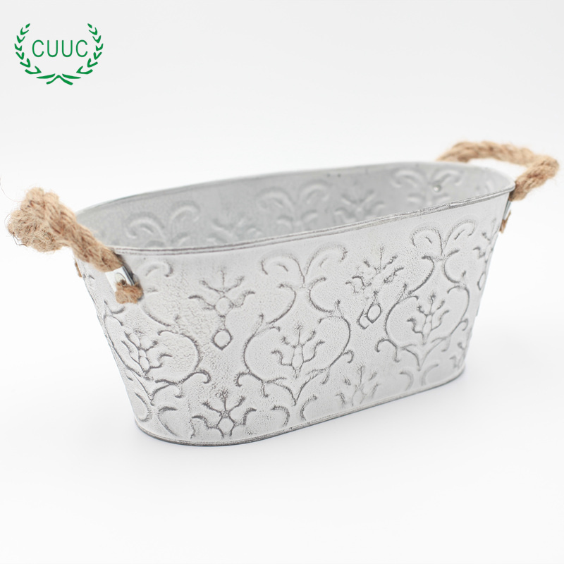 Nature Vintage Zinc Metal Garden Flower Planters