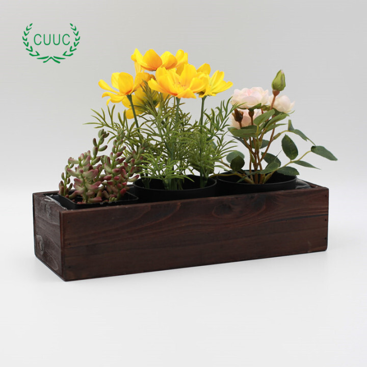 Rectangle Garden Planters Wood Pot for Outdoor