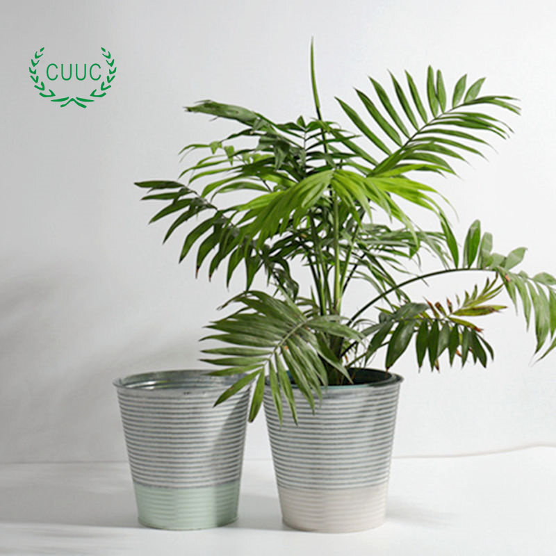 Ribbed Galvanised Zinc Window Box Planters Flower Pot