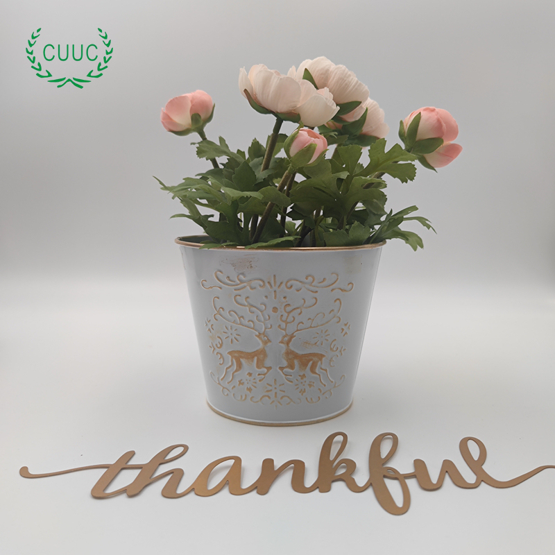 Christmas Gift Metal Zinc Flower Pot