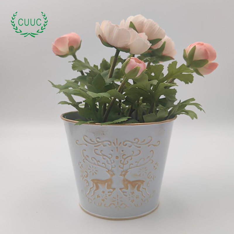 Christmas Gift Metal Zinc Flower Pot