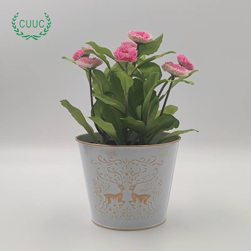 Christmas Gift Metal Zinc Flower Pot