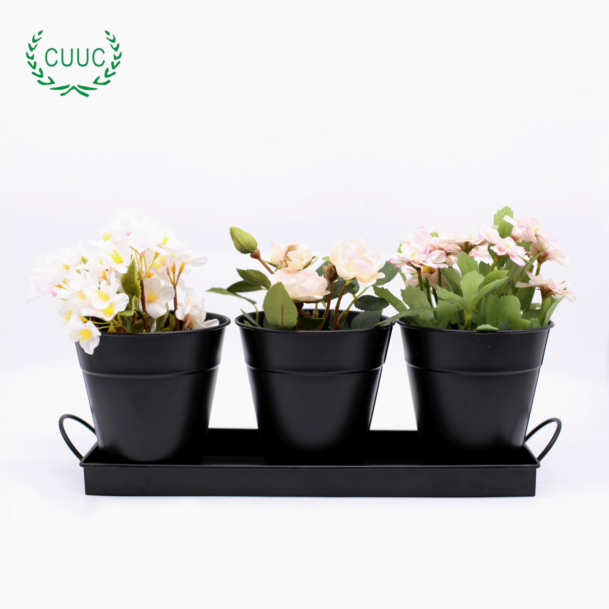 2022 Newest Round Zinc Herb Pot | Tray Sets | Garden Planters