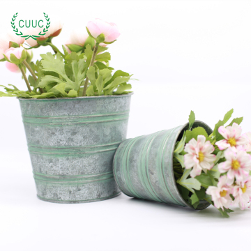 Galvanized Zinc Planter Metal Flower Pot