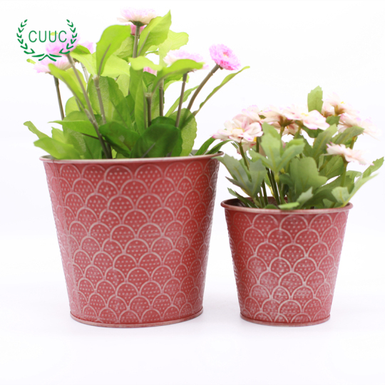 Round Shape Vintage Metal Flower Pot