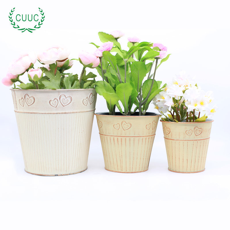 Galvanized Metal Herb Pot Planter