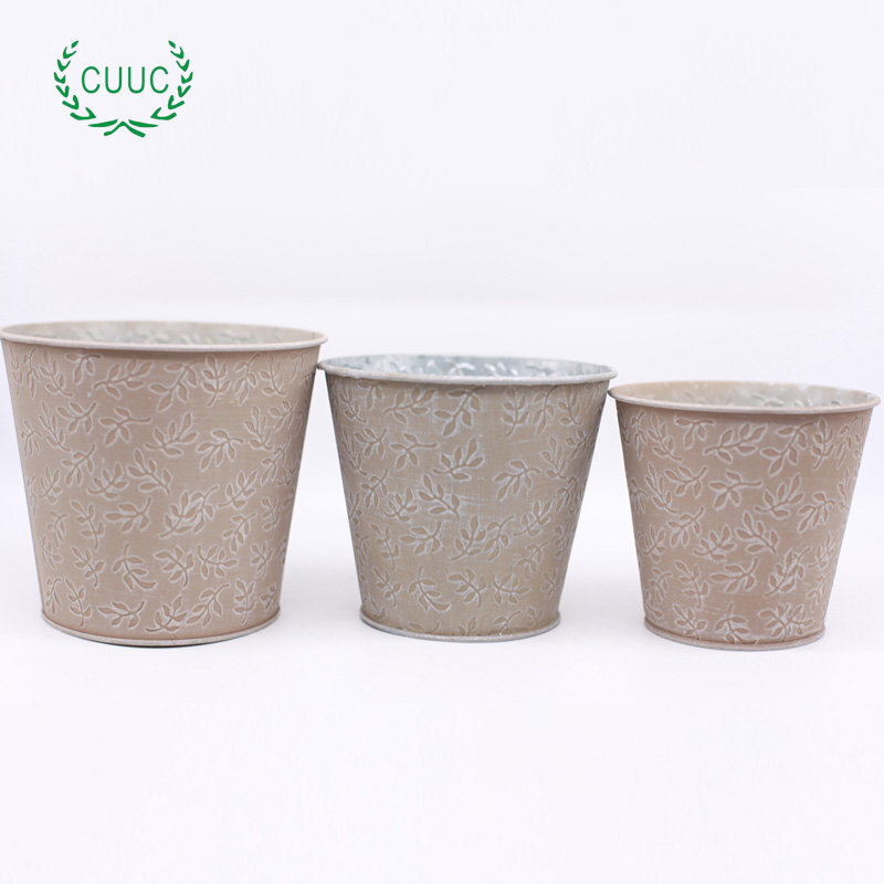 Galvanised Planter Metal Flower Pots