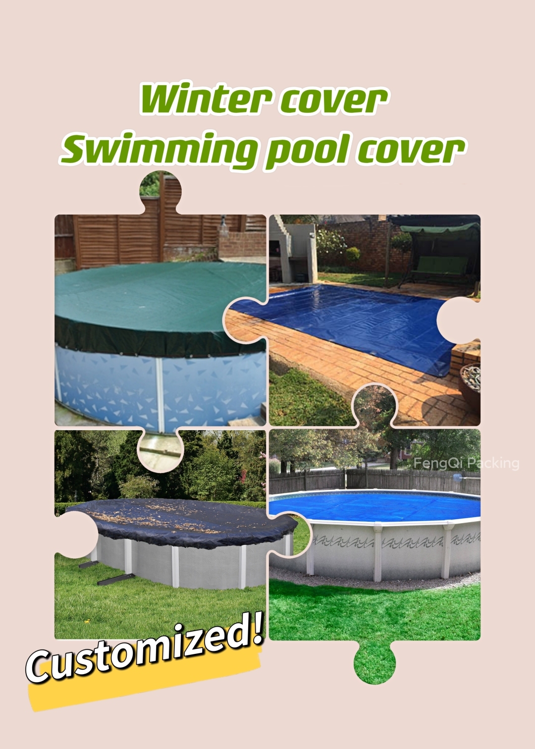 Special sewing Tarps of Durable PE tarpaulin winter swimming pool cover ...