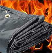 Black Fire-retardant FR5 A1 B1 PE Tarp ready-made tarpaulin cover ...