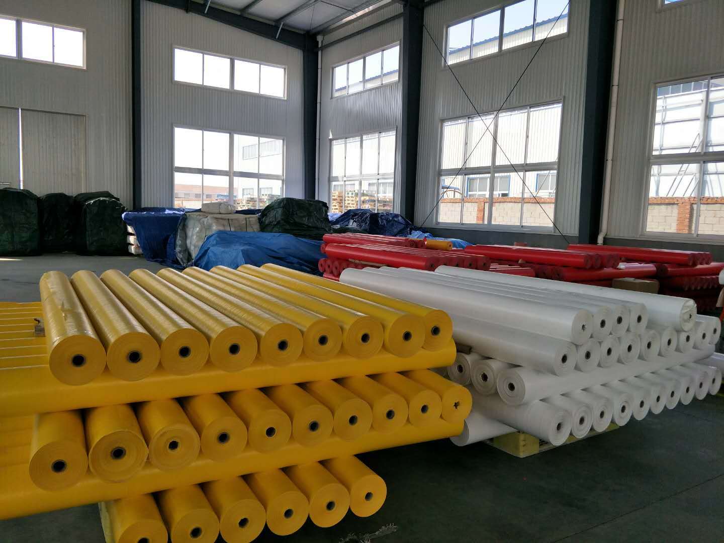 HDPE woven fabric yellow PE tarpaulin roll goods 100% virginPE ...