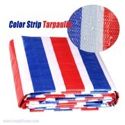 Red, blue, white colorful striped tarpaulin waterproof protection PE ...
