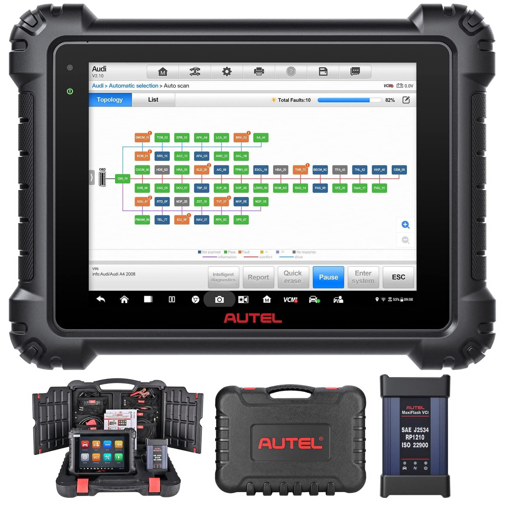 2023 Autel MaxiSys MS909 Intelligent Diagnostic Tablet Support Topology Module Mapping