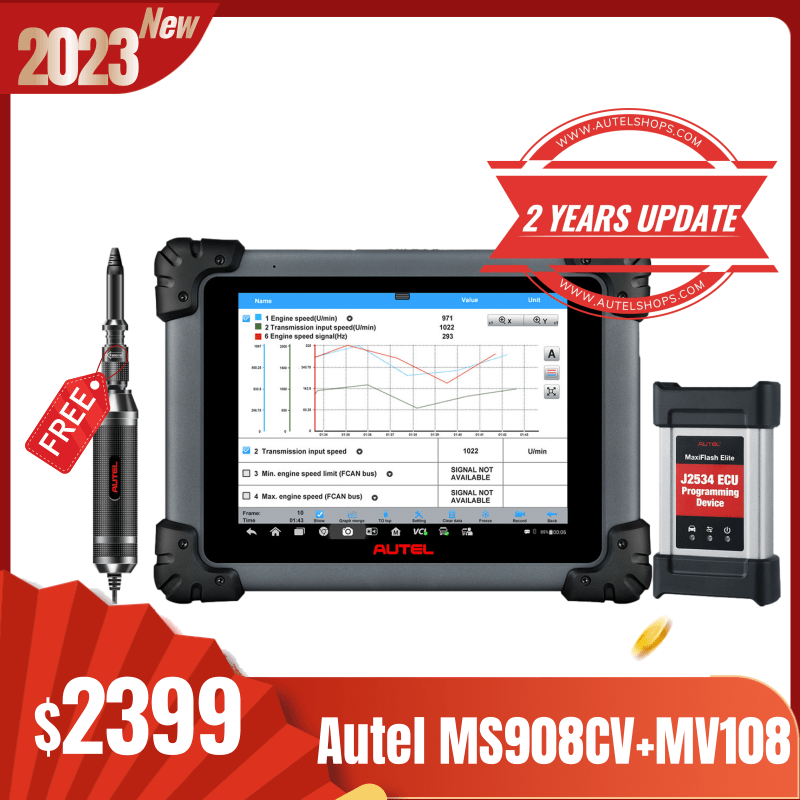[US/EU/UK Ship]2023 Autel Maxisys CV MS908CV Heavy Duty Truck ...