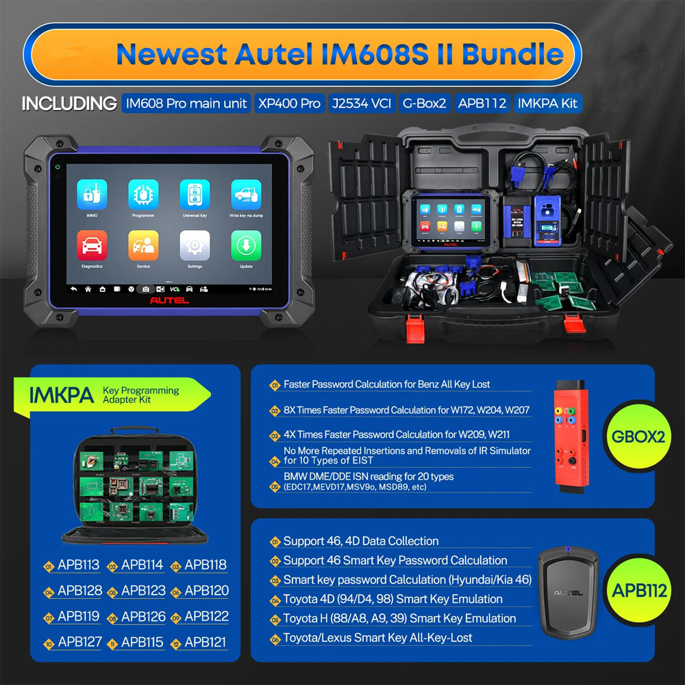 2024 Autel MaxiIM IM608 PRO II (IM608S II) Full Kit Includes IMKPA ...