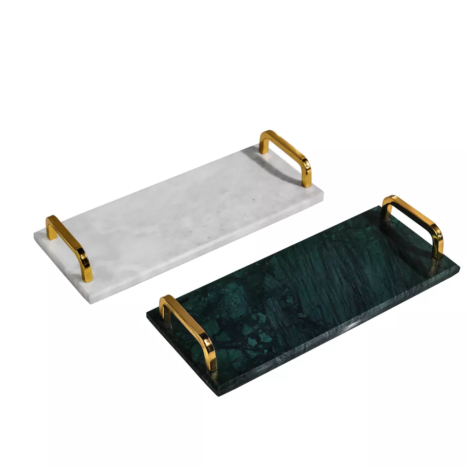 Wholesale Custom Rectangle Marble Jewelry Food Display Storage Tray