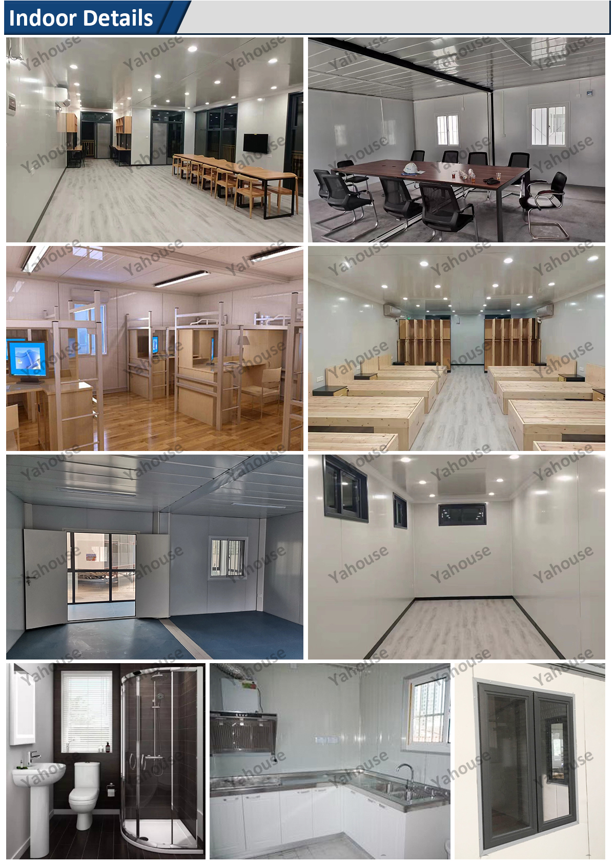Two story easy to install glass exterior container prefabricated house ...