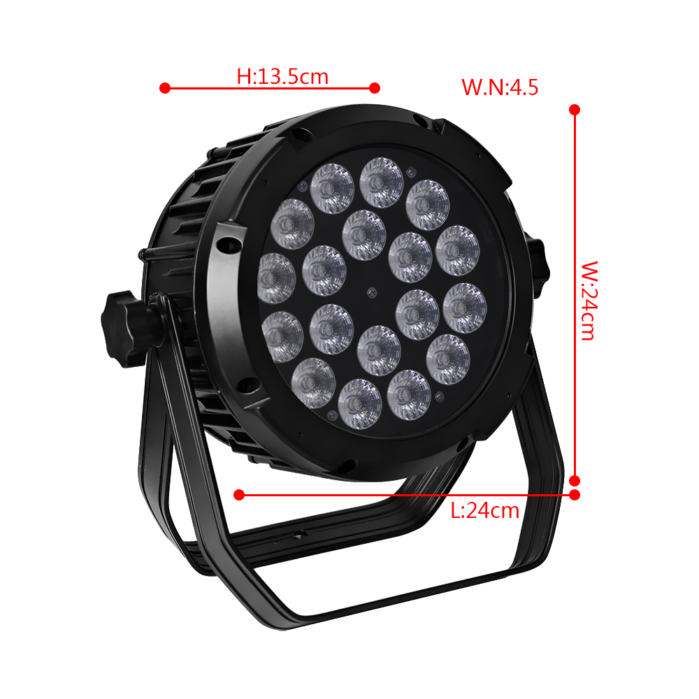 BECEN New Version Outdoor 18X18W RGBWA UV 6in1 IP65 Led Flat Par Light