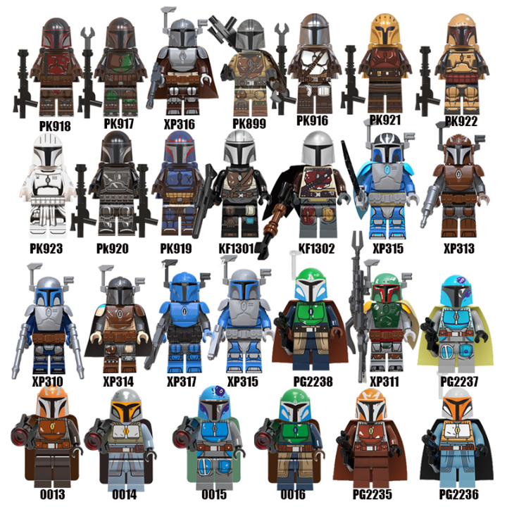 Building Blocks Star Wars Rey Fett Luke Skywalker Mandalorian Warrior ...