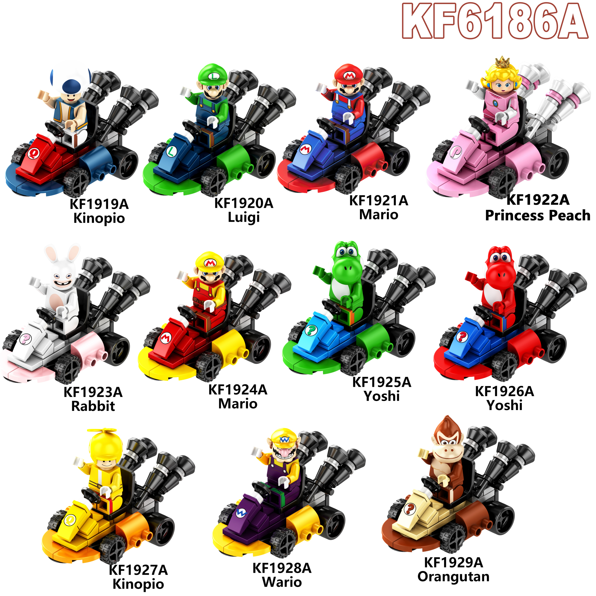 KF6186A Super Mario Bros Game Character Luigi Orangutan Wario Peach ...