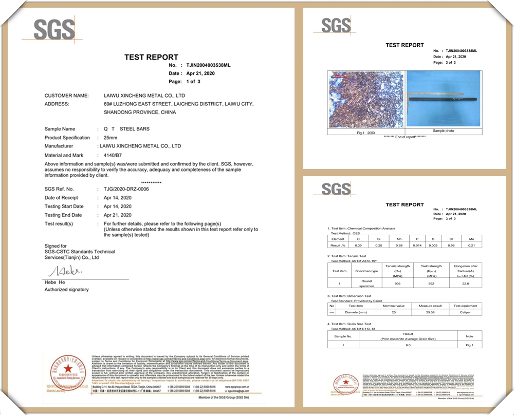 Wholesale AISI 4140 / ASTM A193 B7 Cold Drawn and Q&T Steel Round Bars ...