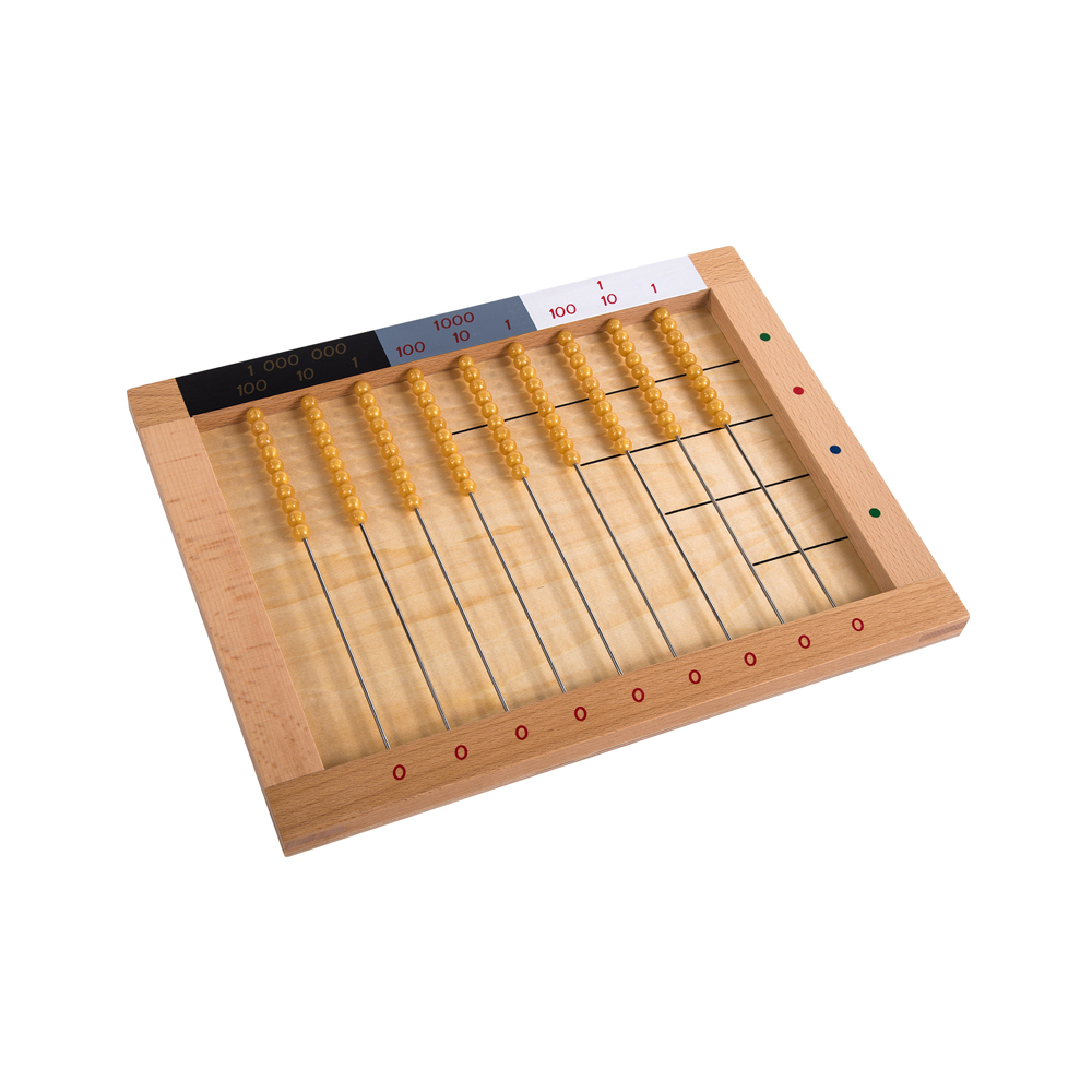 Montessori math materials: the Golden Bead Frame