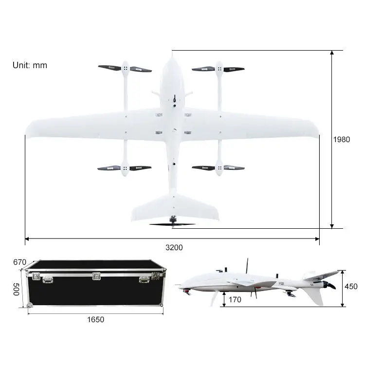 AYK-320 VTOL 3H 3.2m endurance survey VTOL long range inspection ...