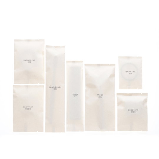 Eco Sugarcane Paper Bag Hotel Dry Hotel Amenities