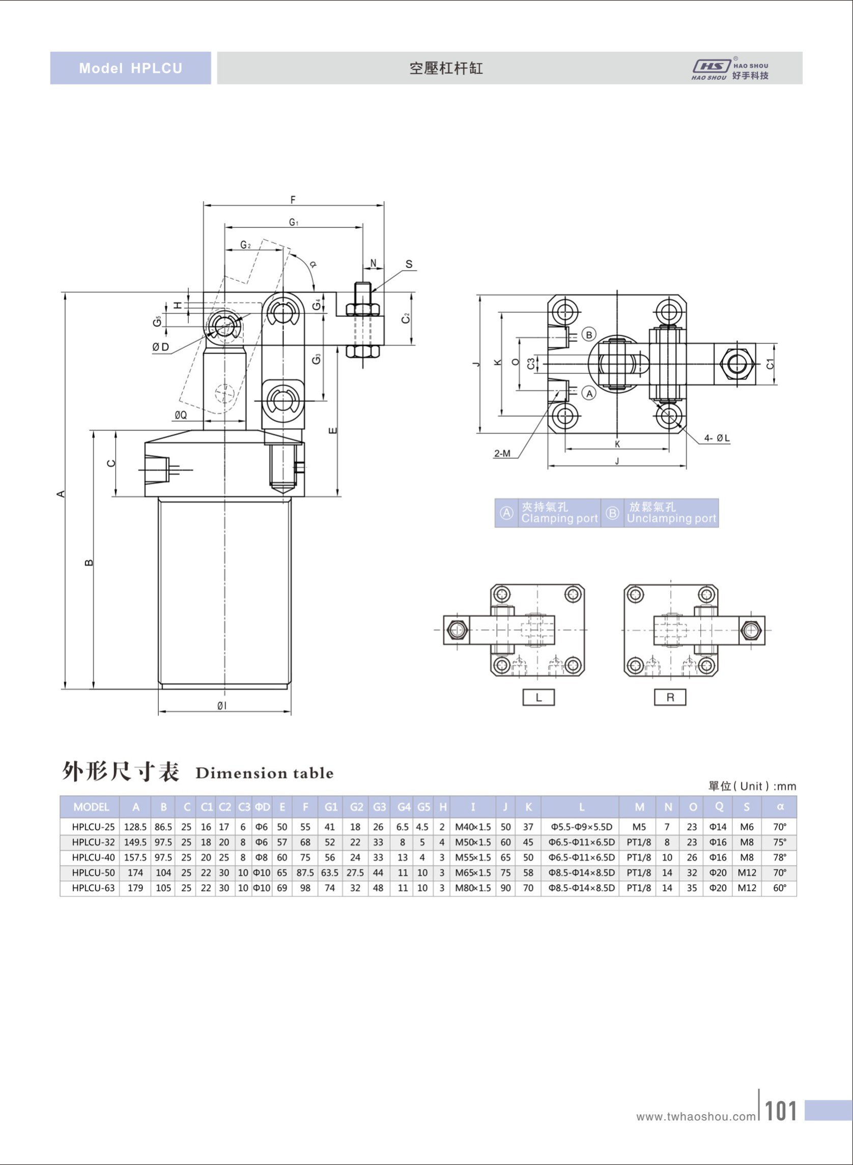 Pneumatic Link Clamp HPLCU-FA32-R/L Pneumatic Cylinder Pneumatic ...