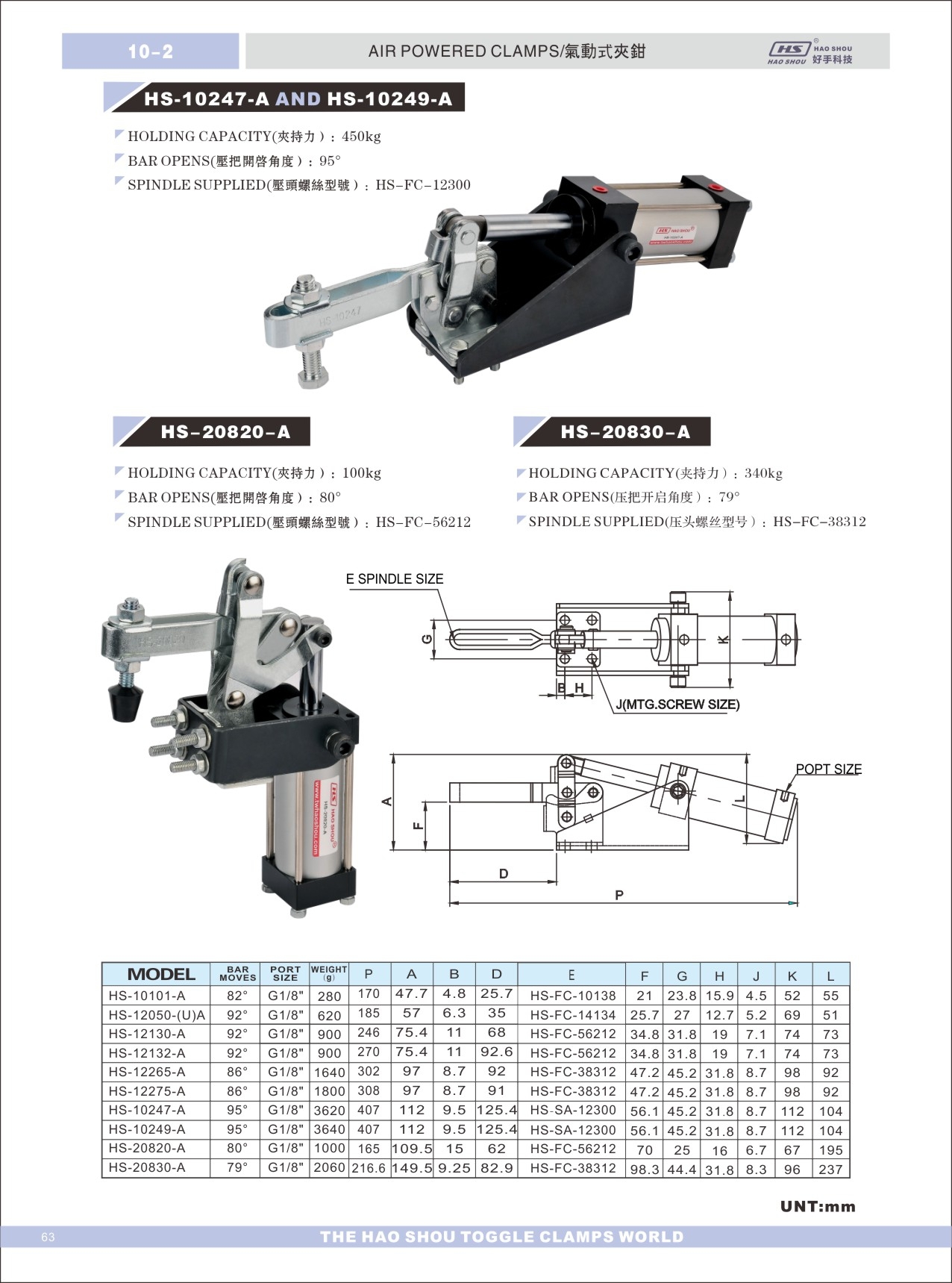 Pneumatic Toggle Clamp HS-10247-A Toggle Clamp for Fixture and Jigs on ...