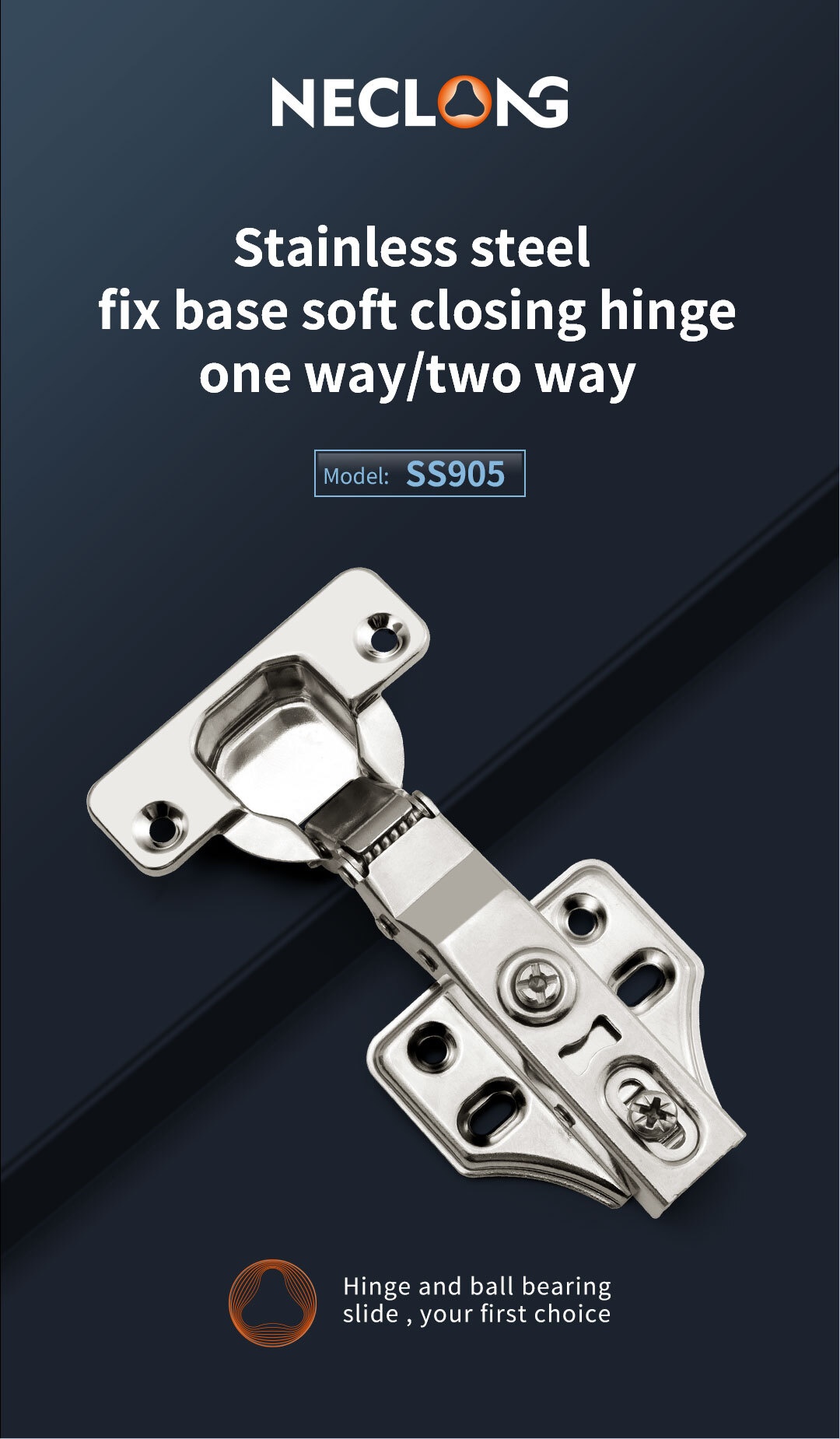 Stainless steel 201 Fix Base Soft Closing Hinge Full Overlay Hydraulic ...
