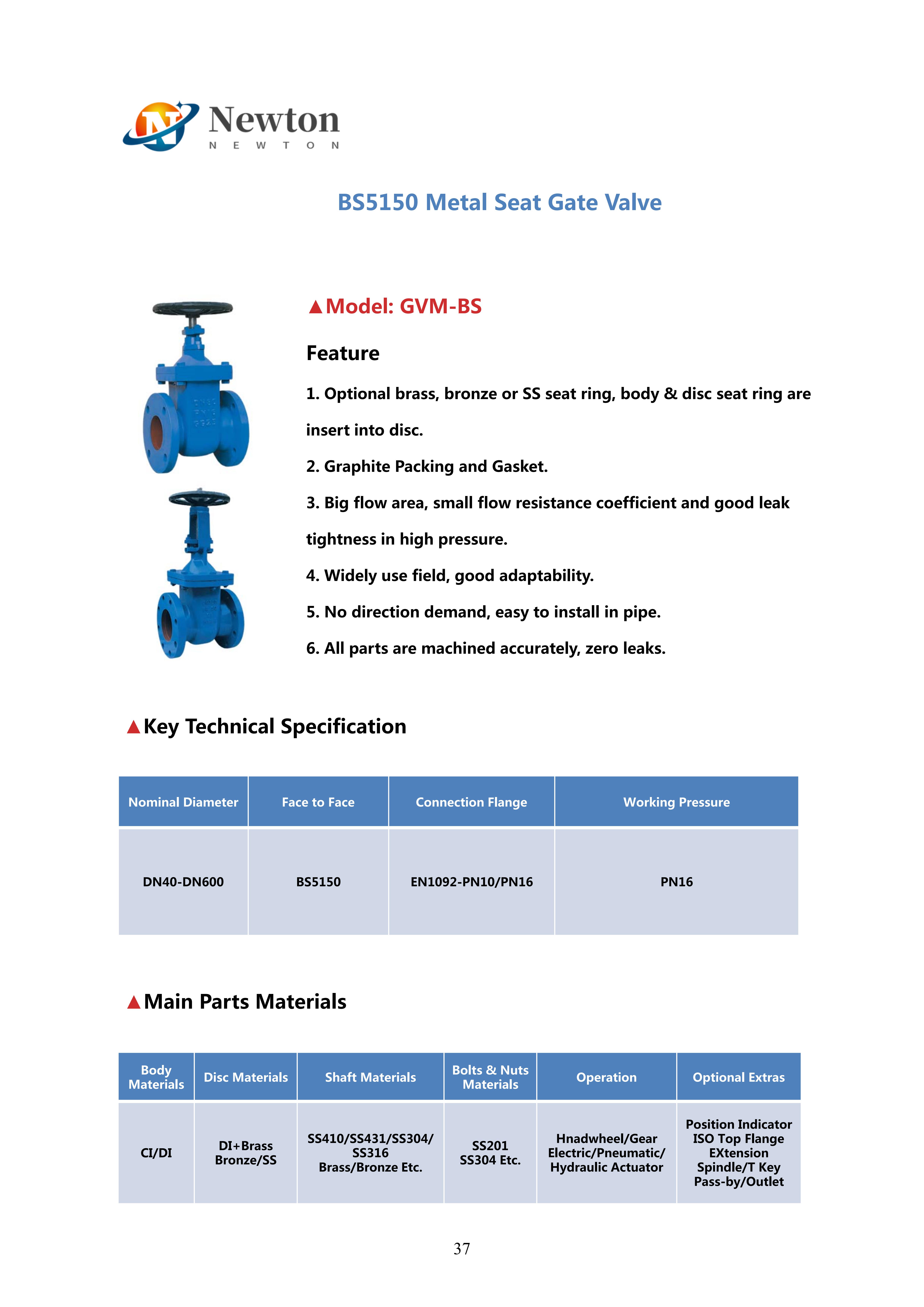 BS5150 Metal Seat Gate Valve