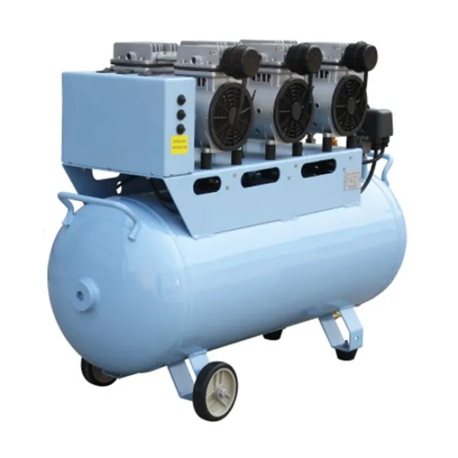 Oil free dental air compressor for one dental chair unit