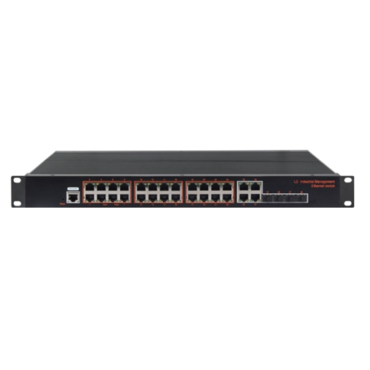 24-Port 10//100/1000BASE-TX+4G combo Managed Industrial Switch