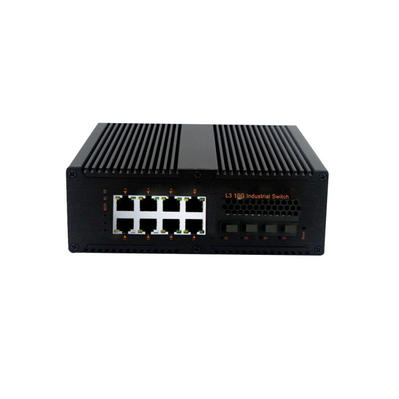 8 Port L3 Industrial switch+4 Port 10G SFP+ ,1-4 Port PoE