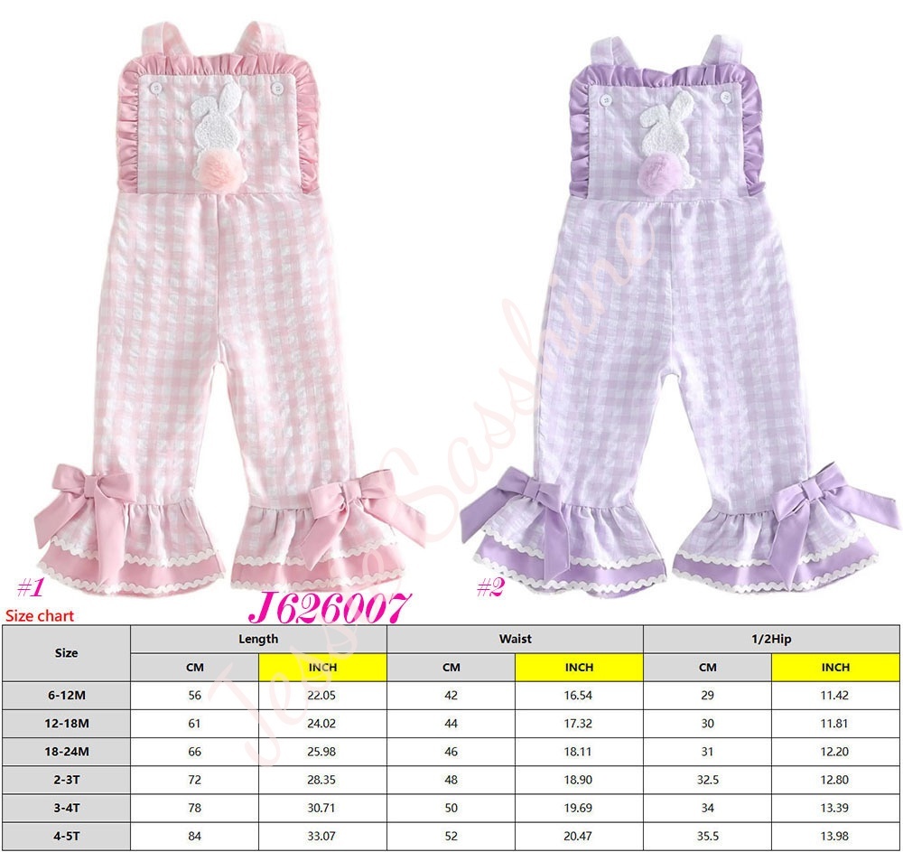 Girl's Easter Gingham Jumpsuit