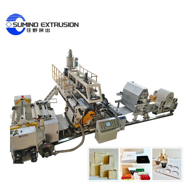 Bio plastic PLA PBAT PBS and kraft paper coating machine paper poly ...