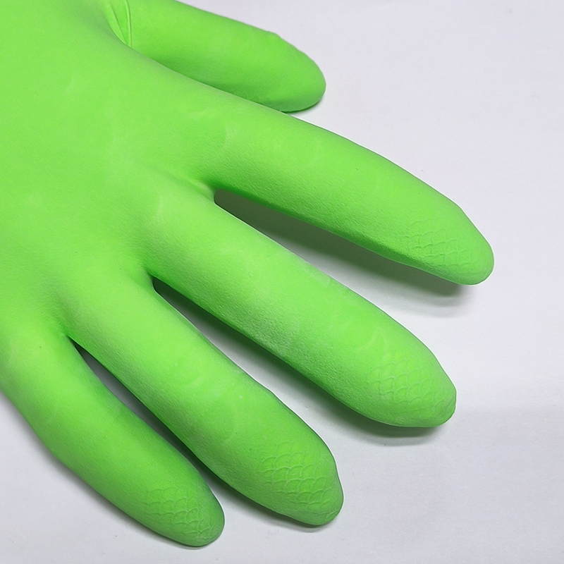 Green Woman Latex Household Spray Flock Line Gloves Luvas Guantex Ce 2121X - DHL623