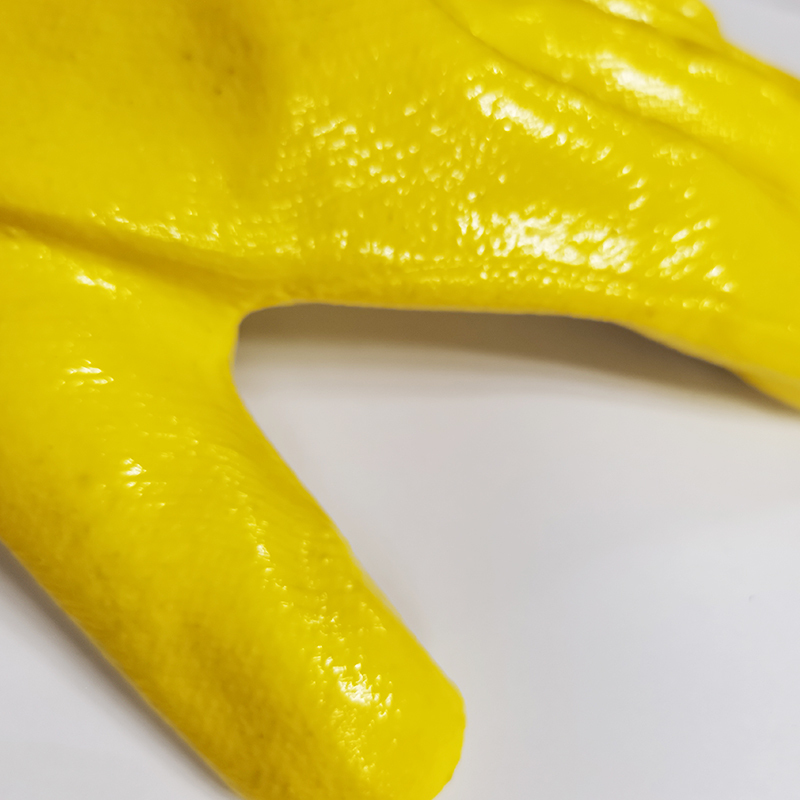Yellow Fuel Oil Hauler Gloves, Nitrile Fully Dipped Safety Cuff Gloves ...