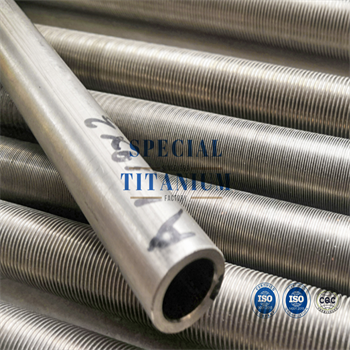 Titanium threaded tube (low finned titanium tube)