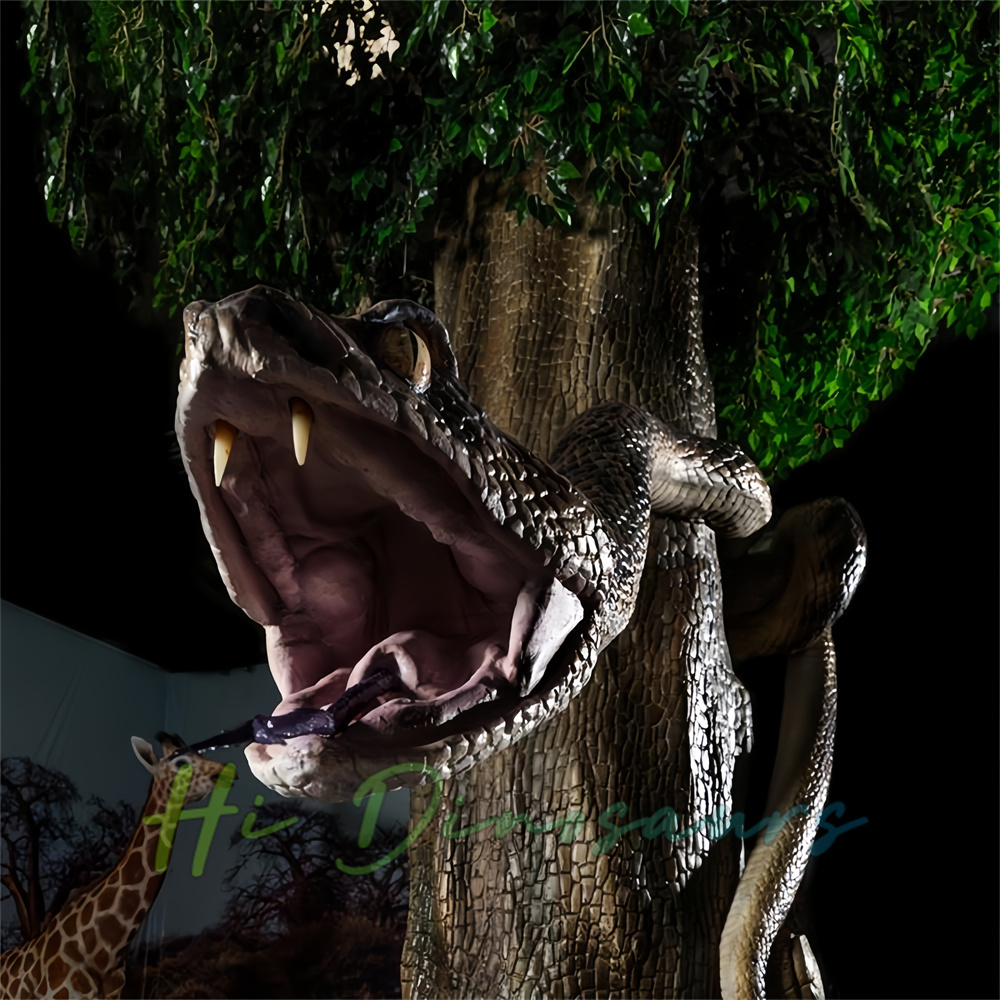 Scary Vivid Animatronic Snake For Museum | Hi Dinosaurs