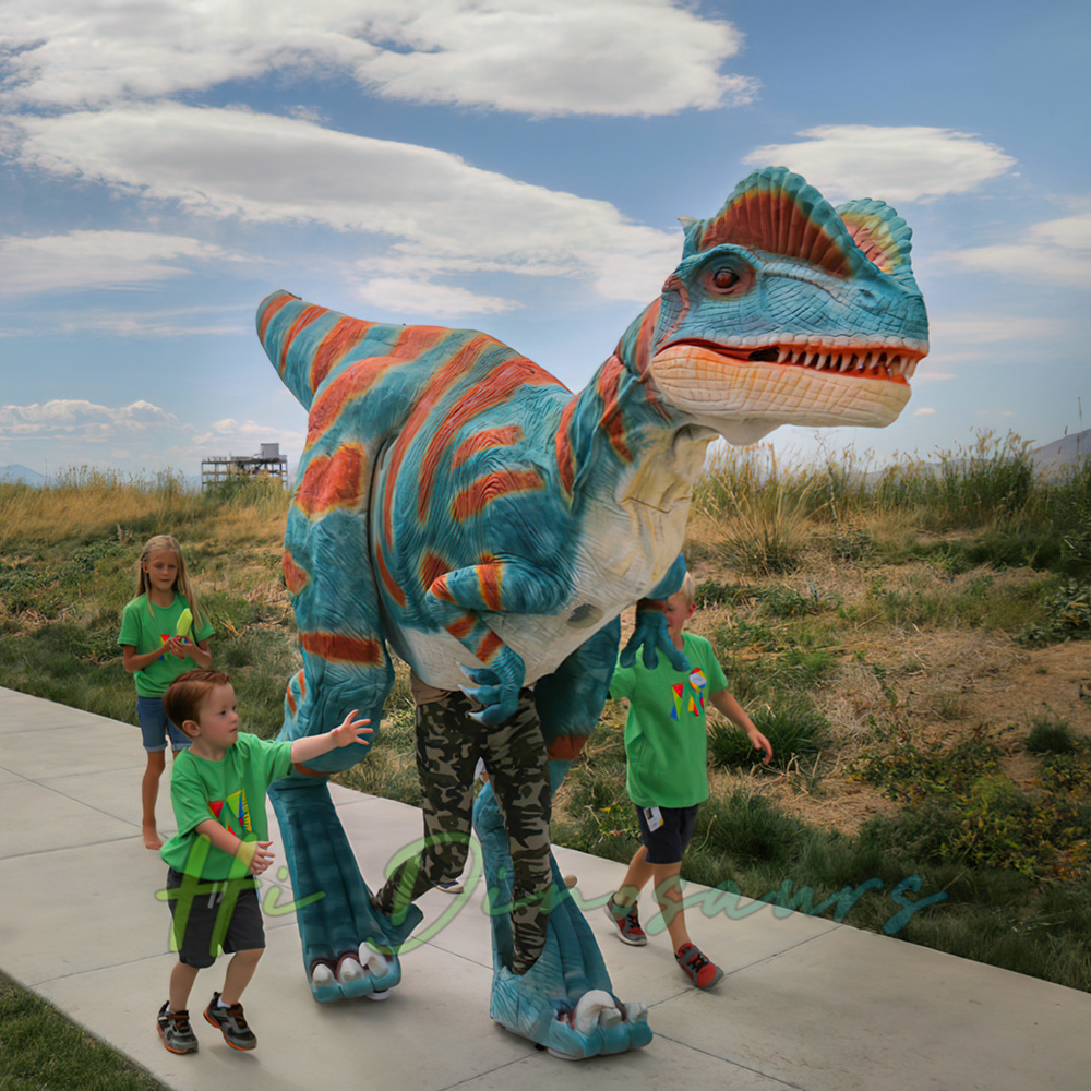 Blue Adult Dilophosaurus Costume For Party | Hi Dinosaurs