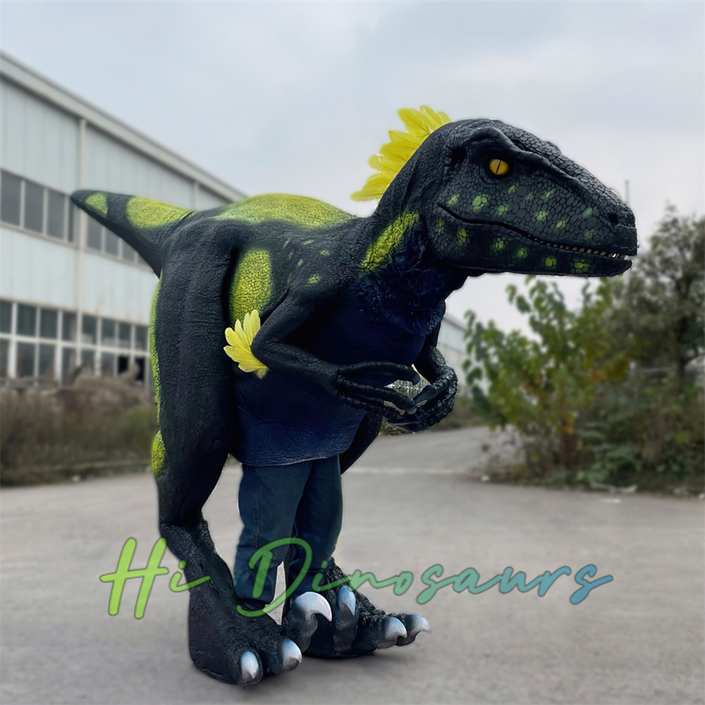 Realistic Velociraptor Costume With Feathers | Hi Dinosaurs