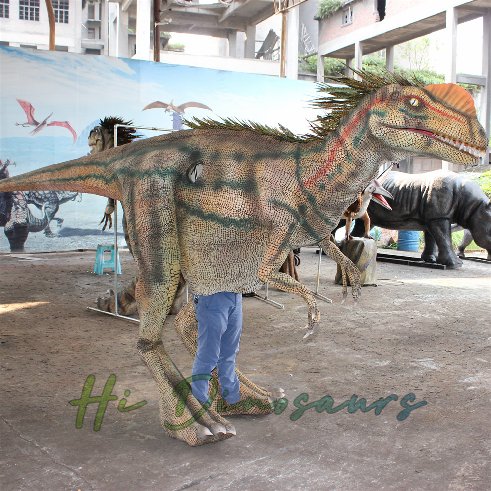 Realistic Jurassic Park Dilophosaurus Costume For Adults | Hi Dinosaurs